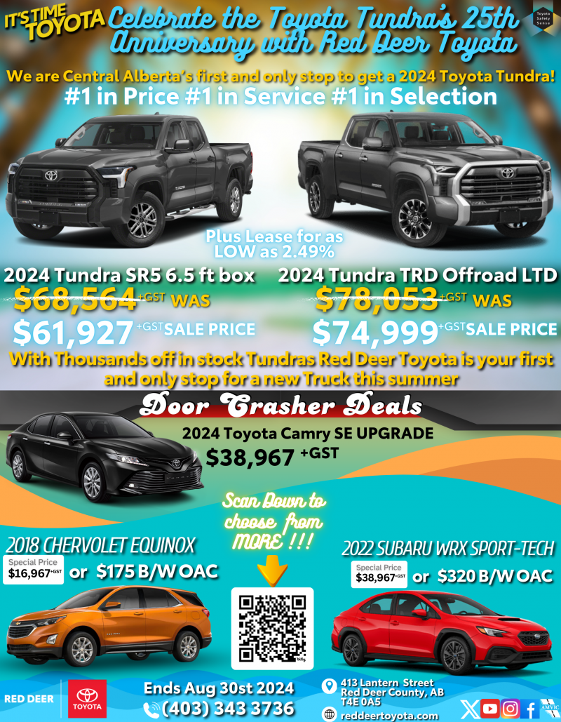 Lease Deals on Toyota Tundra | Red Deer Toyota Promotions