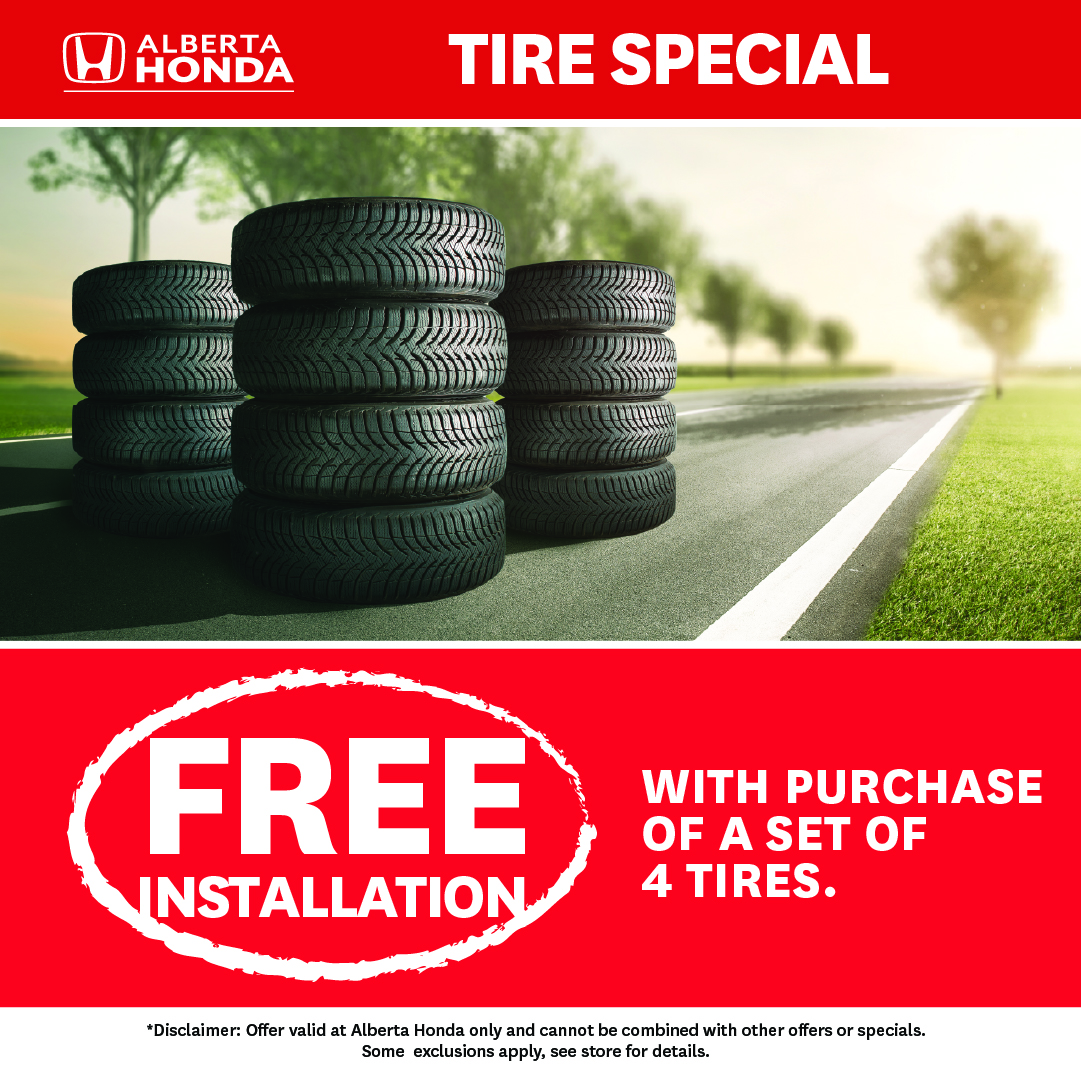 Free Tire Installation Specials | Alberta Honda