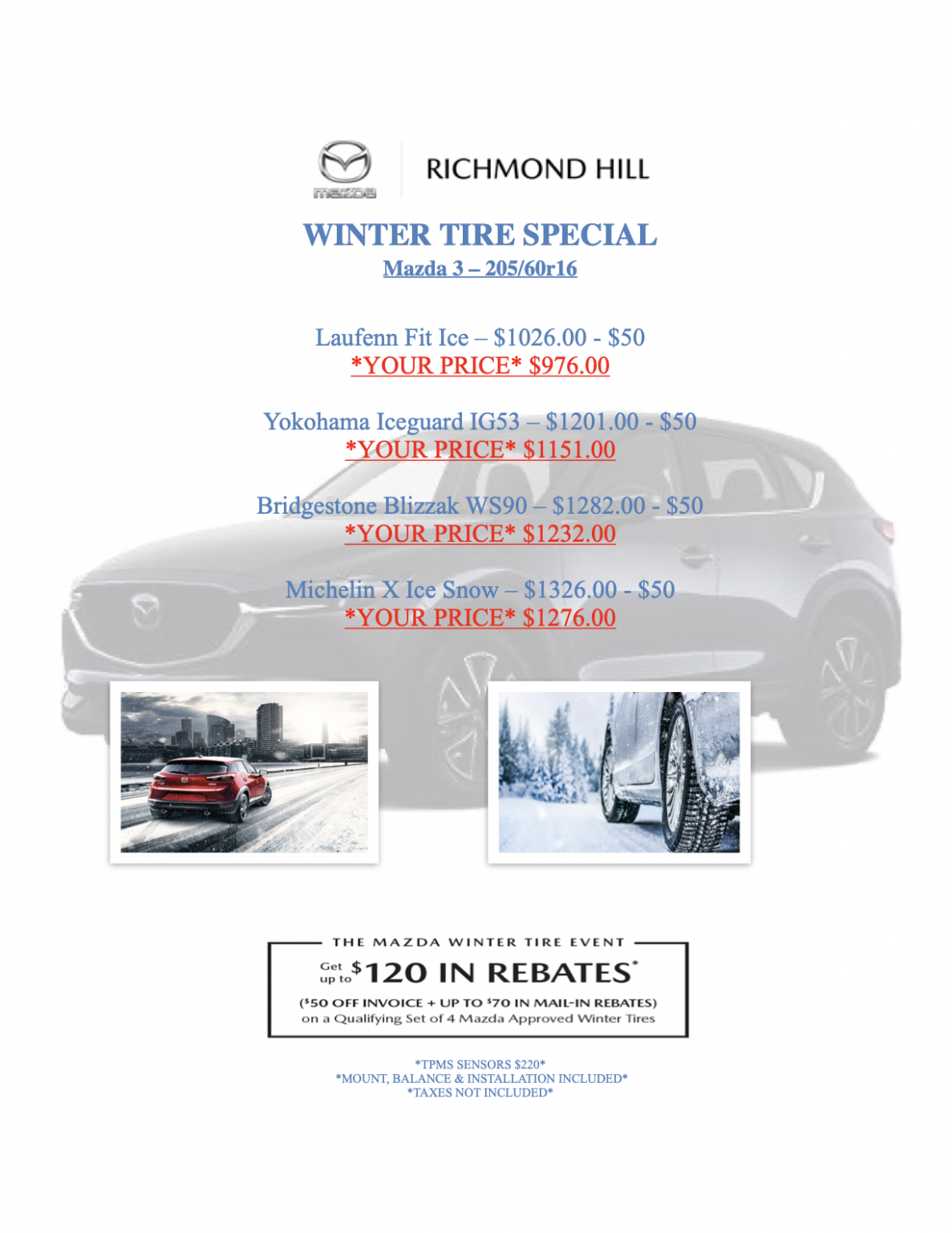 Tire Packages | Mazda of Richmond Hill
